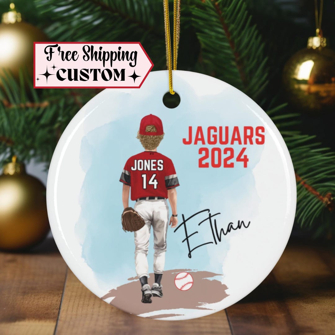 Custom Baseball Ornament, Baseball Player Ornament, Personalized End-of ...