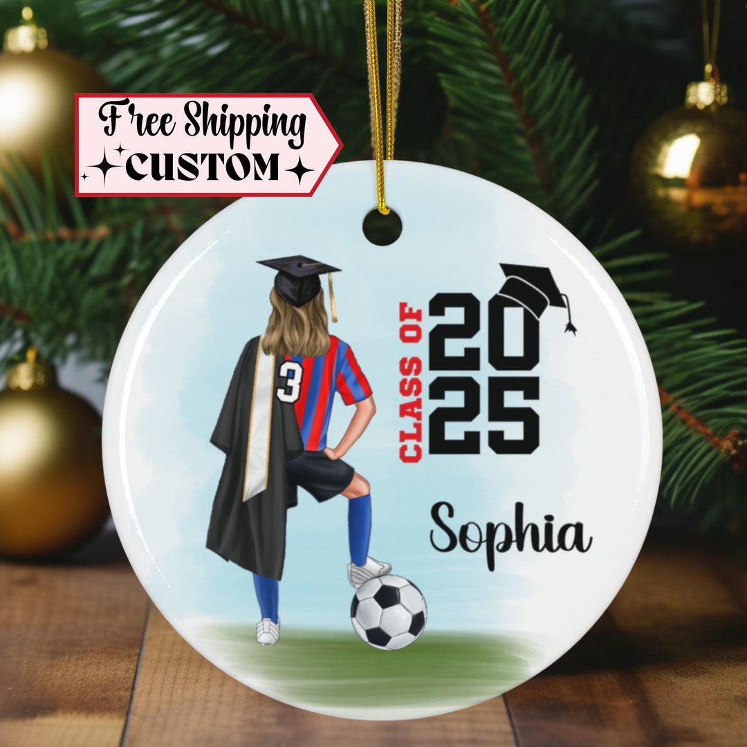 Custom Soccer Graduate Ornament, Soccer Player Graduation Gift ...