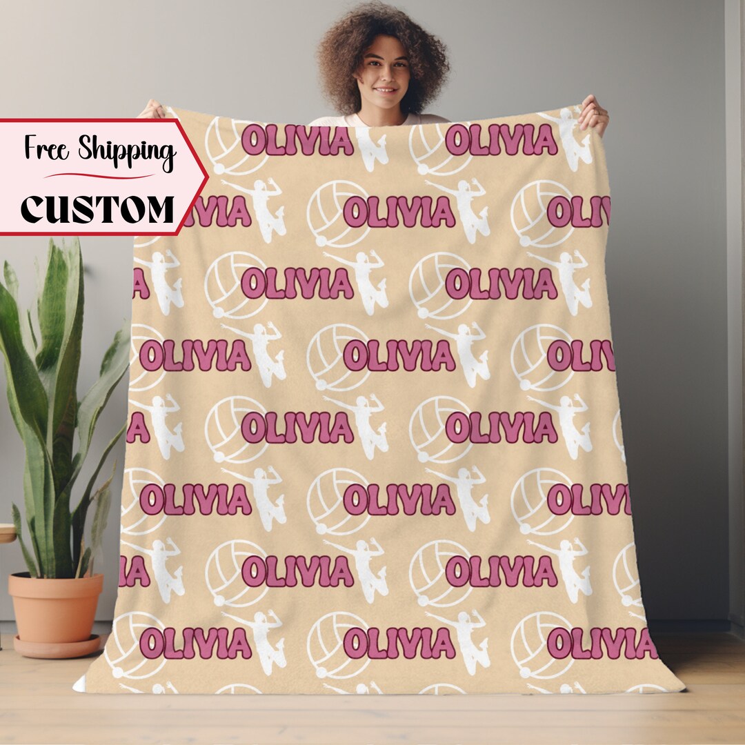 Personalized Volleyball Blanket, Custom Volleyball Throw, Gift for ...