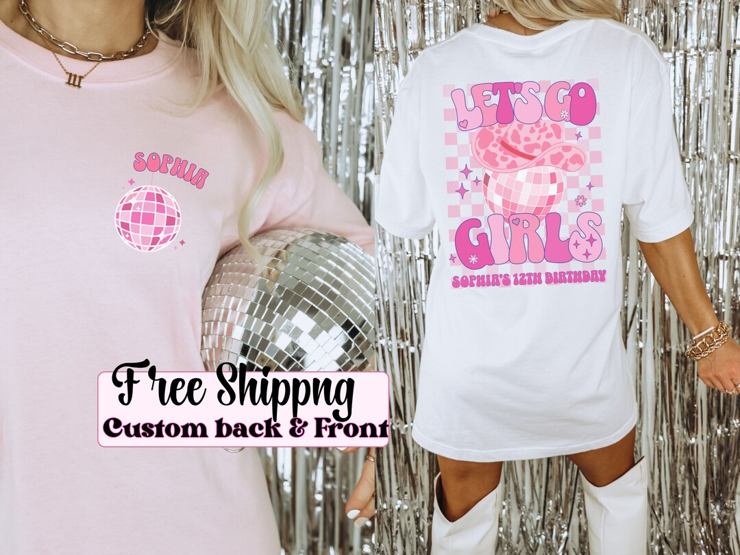 Custom Cowgirl Disco Birthday Shirts, Girls Disco Party Outfits ...
