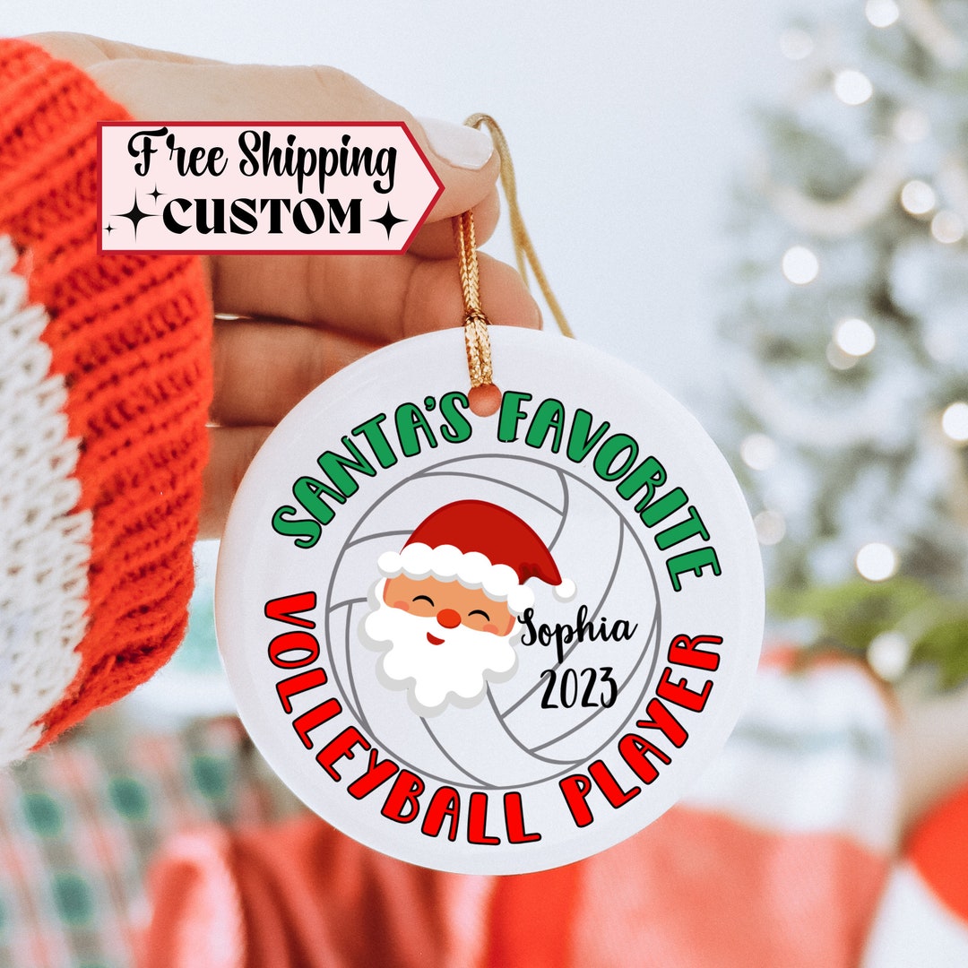 Custom Santa Volleyball Ornament, Gift for Volleyball Player, Christmas ...