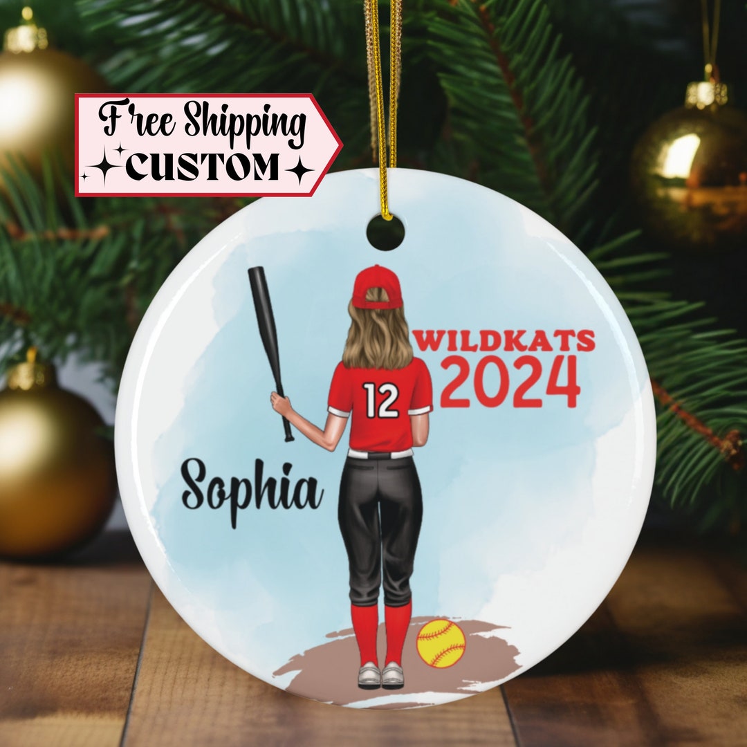 Custom Softball Gift, Ornament for Softball Player, Personalized End-of ...