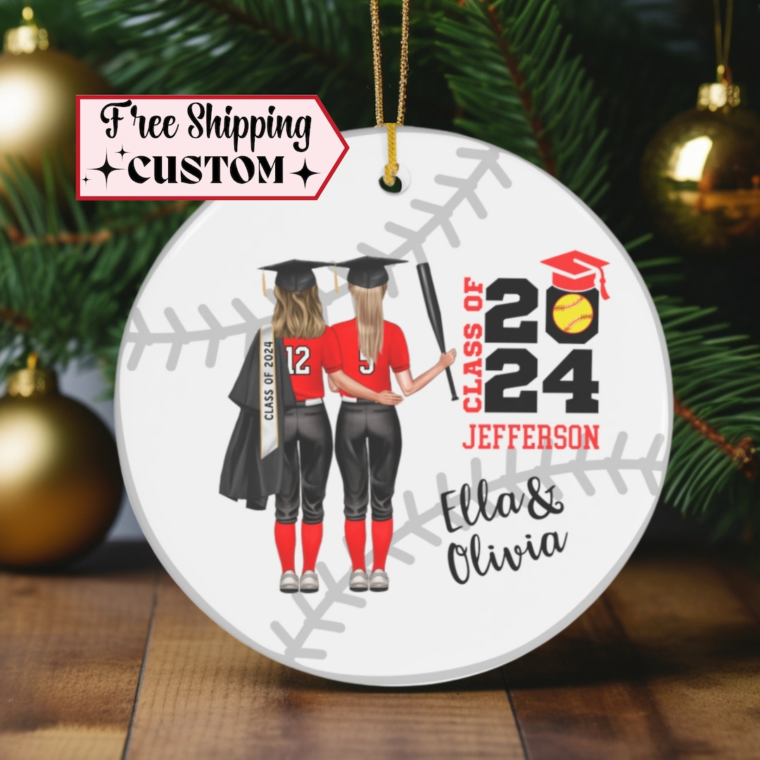 Custom Softball Graduation Best Friend Gift, Senior Softball Ornament ...