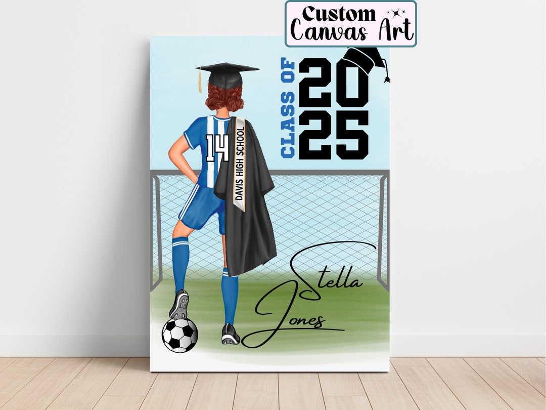 Custom Soccer Graduation Canvas, Soccer Senior Night, Personalized ...