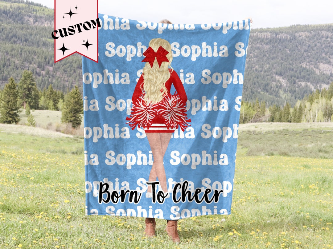 Custom Cheerleading Blanket, Born to Cheer, Cheerleader Birthday Gift ...