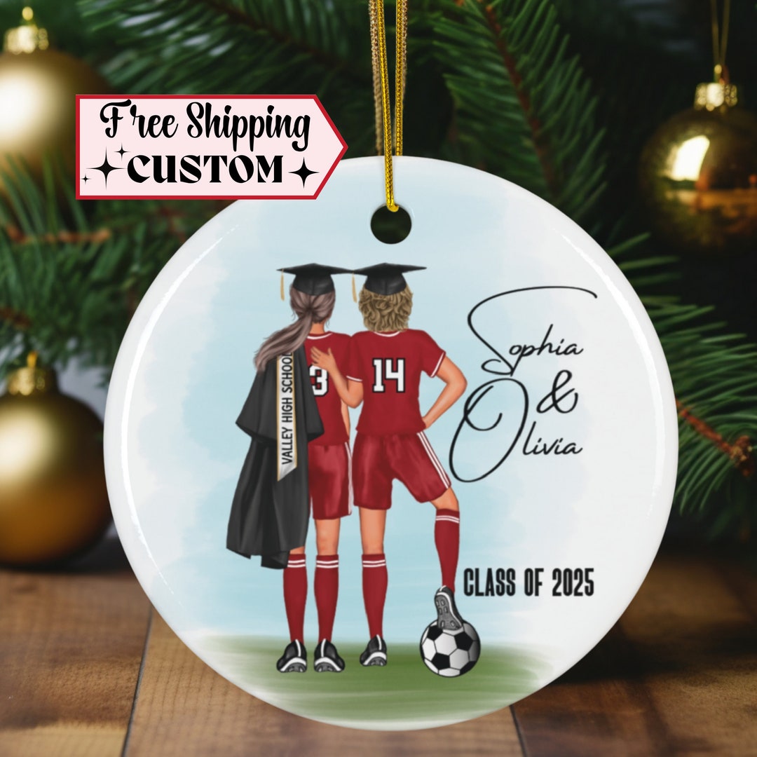 Soccer Graduate Friend Ornament, Personalized Soccer Friend Gift ...