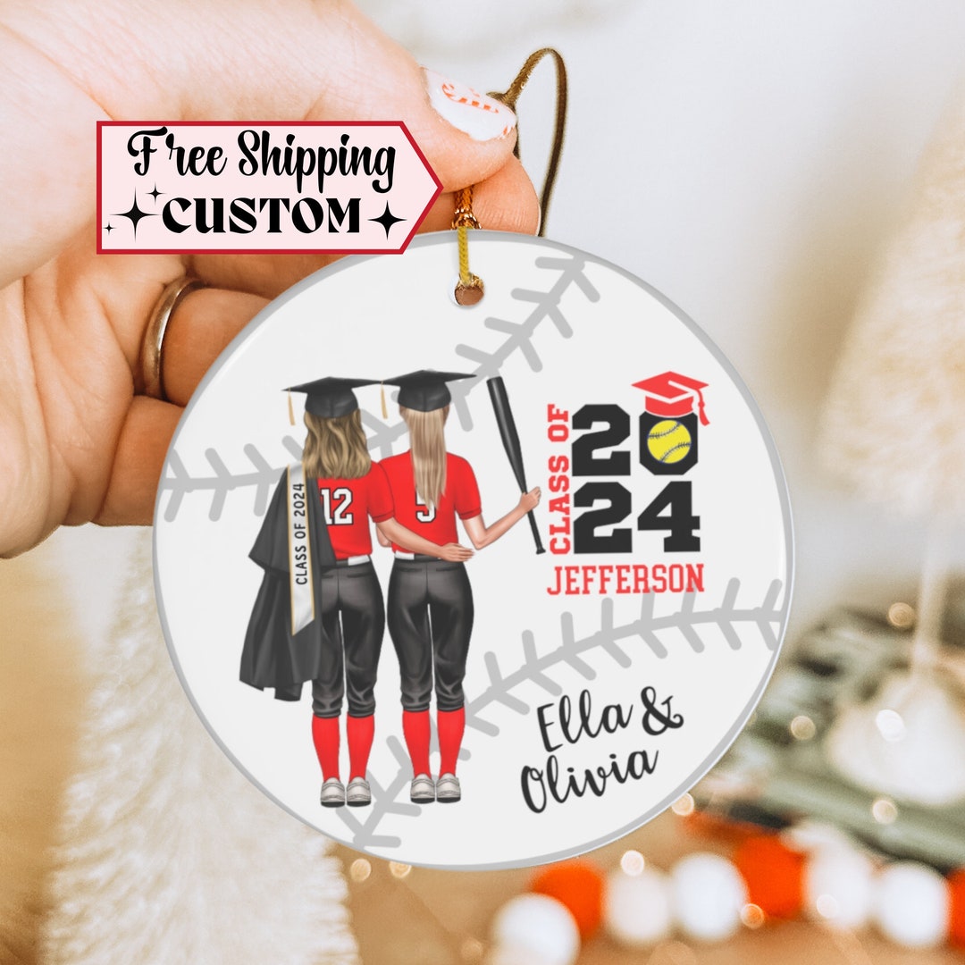 Custom Softball Graduation Best Friend Gift, Senior Softball Ornament ...