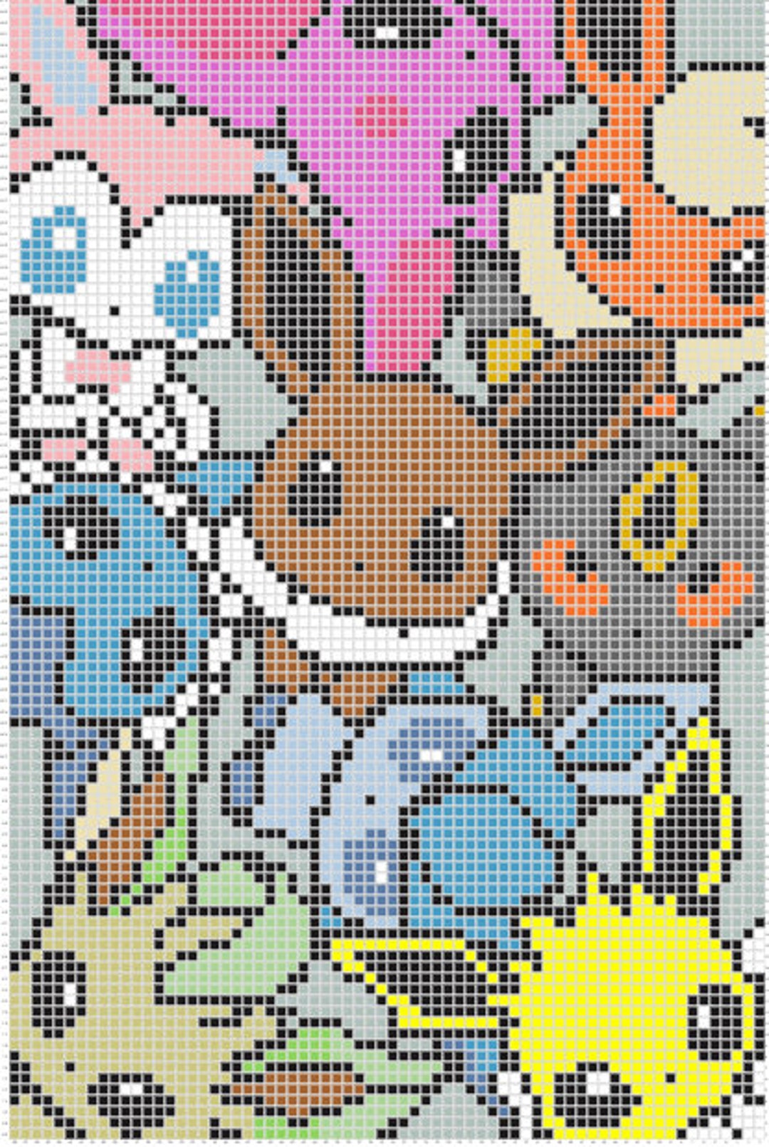 Eeveelutions Pokemon Eevee C2c Crochet Blanket PATTERN ONLY - Etsy