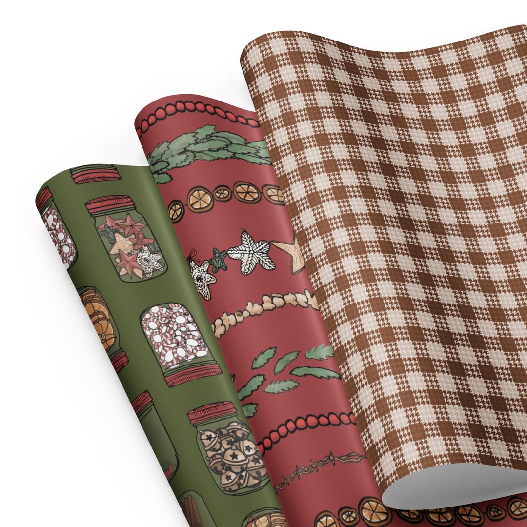 Rustic Christmas Wrapping Paper Sheets - Etsy