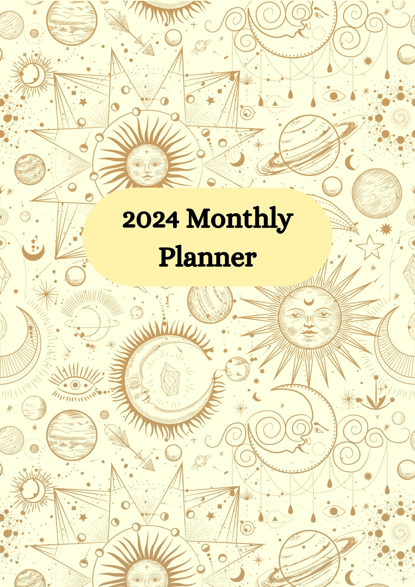 PURPLE THEME 2024 Digital Monthly Planner W/sun & Moon - Etsy
