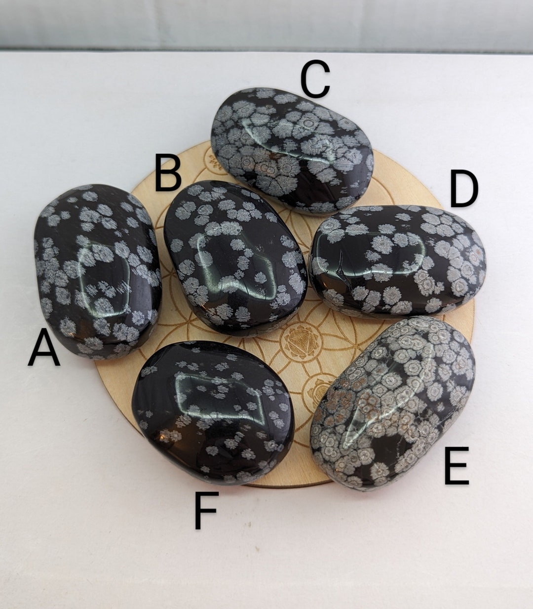 Snowflake Obsidian Palm Stones Crystal Pocket Stones, Home Decor ...