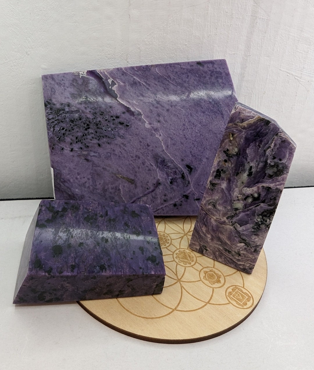Charoite Freeforms & Slab Crystals for Home Display Decoration Russian ...