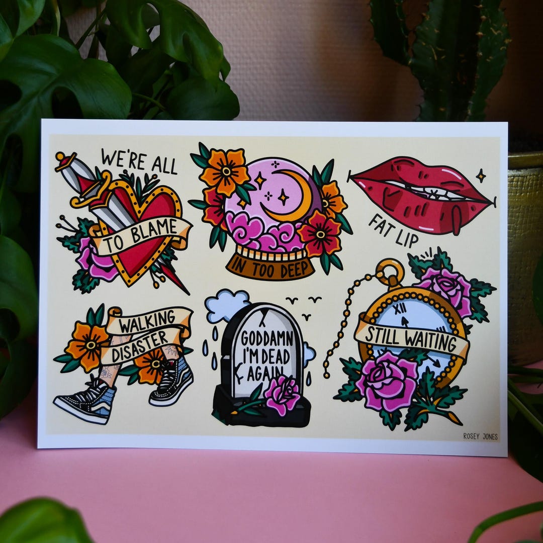 Traditional Tattoo Print Sum 41 Flash - Etsy