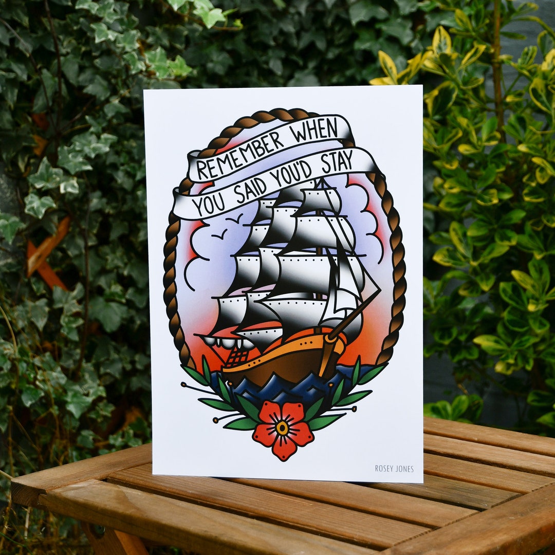 Traditional Tattoo Print Moose Blood I Hope You're Missing Me - Etsy