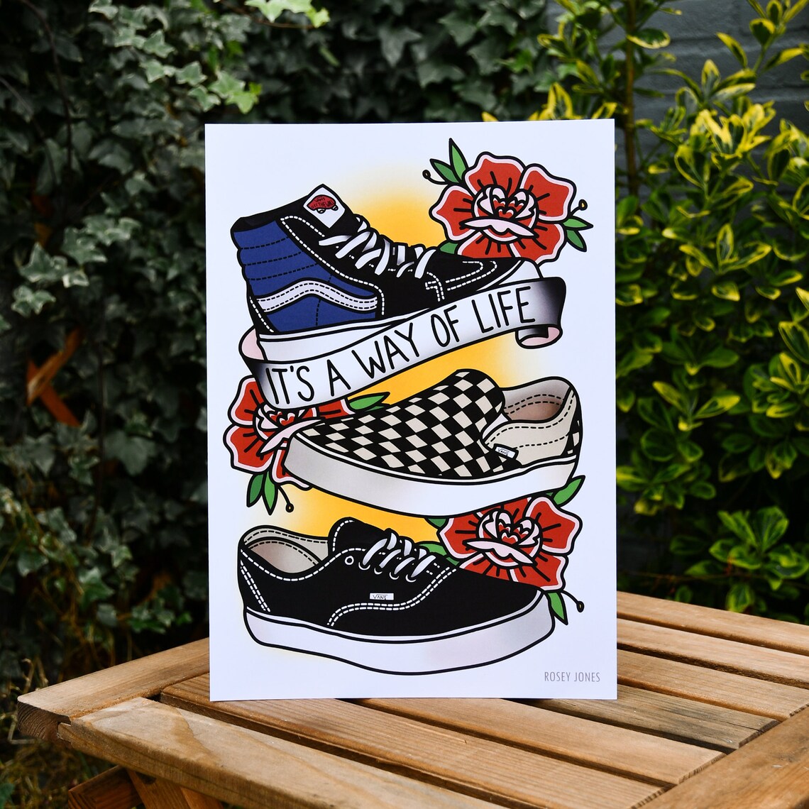 Traditional Tattoo Print Vans off the Wall - It's a Way of Life - Etsy