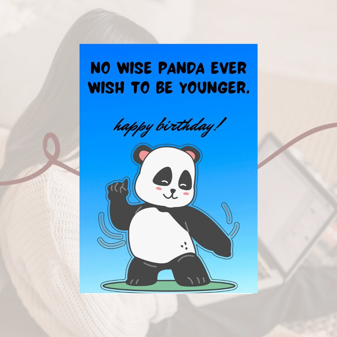 Wise Panda Happy Panda Birthday Cards Panda Birthday - Etsy