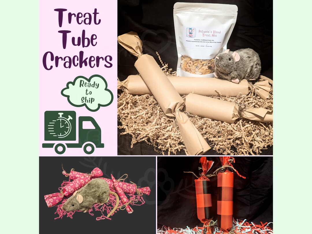 Tube Cracker Toy for Rats and Small Pets, Animal Cage Paper Toss Treat ...