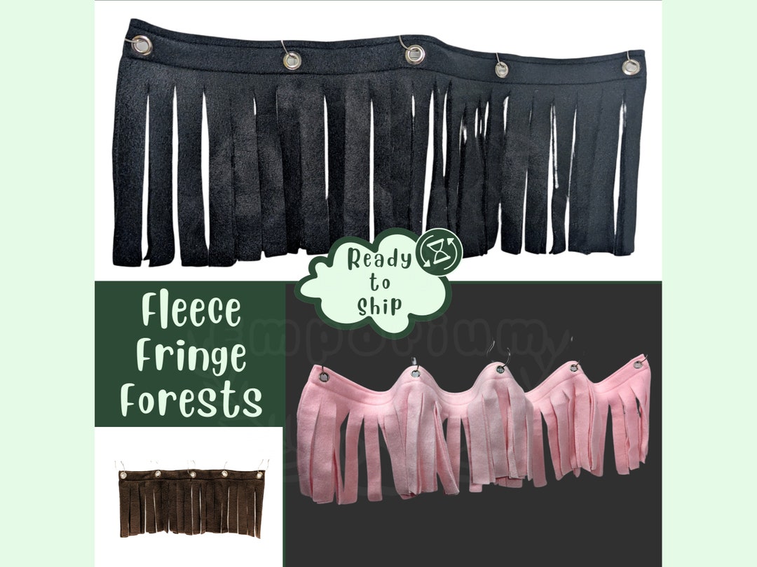 Fleece Fringe Forest Curtain for Rats and Small Pets, 2 Layer Cage ...