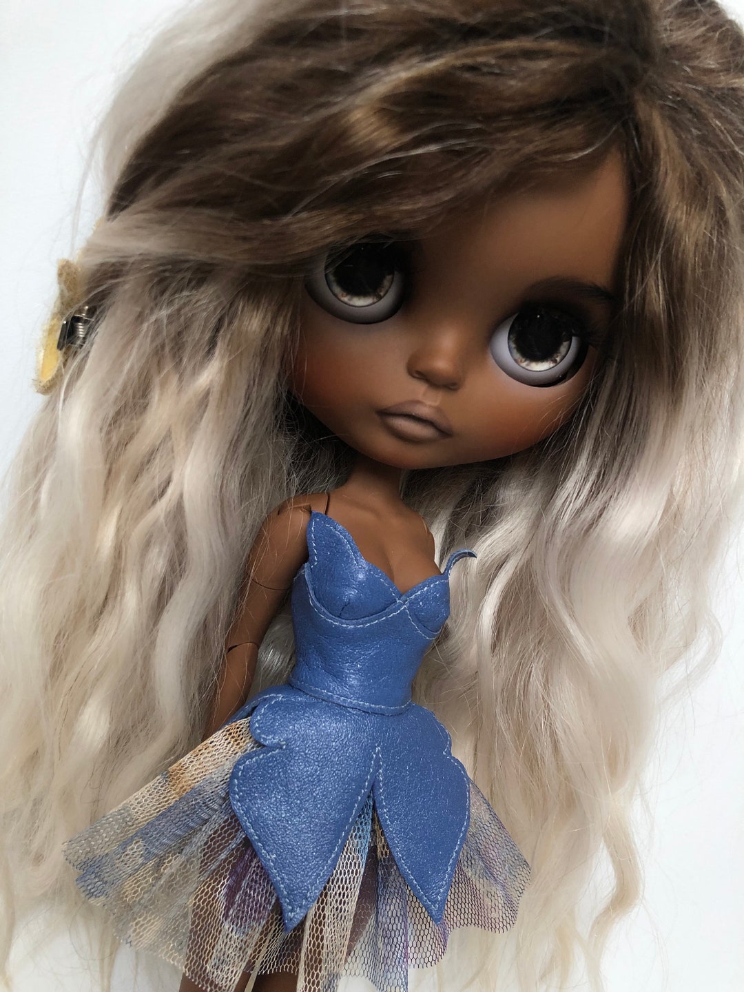Blythe Custom Doll Tbl Mohair Hair Skin Ton Super Dark Gift for Girl ...