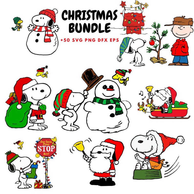 Snoopy Bundle Christmas SVG File, Christmas Svg,funny Christmas Svg ...