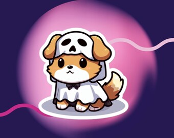 Ghost and Dog Vinyl Sticker Die Cut - Etsy