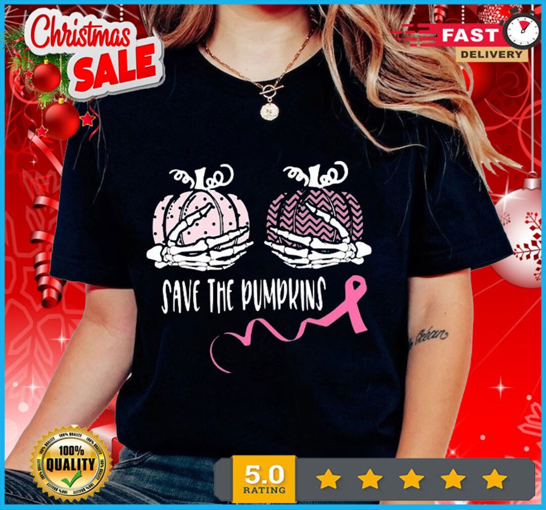 Skeleton Save the Pumpkins Breast Cancer Awareness Pink - Etsy
