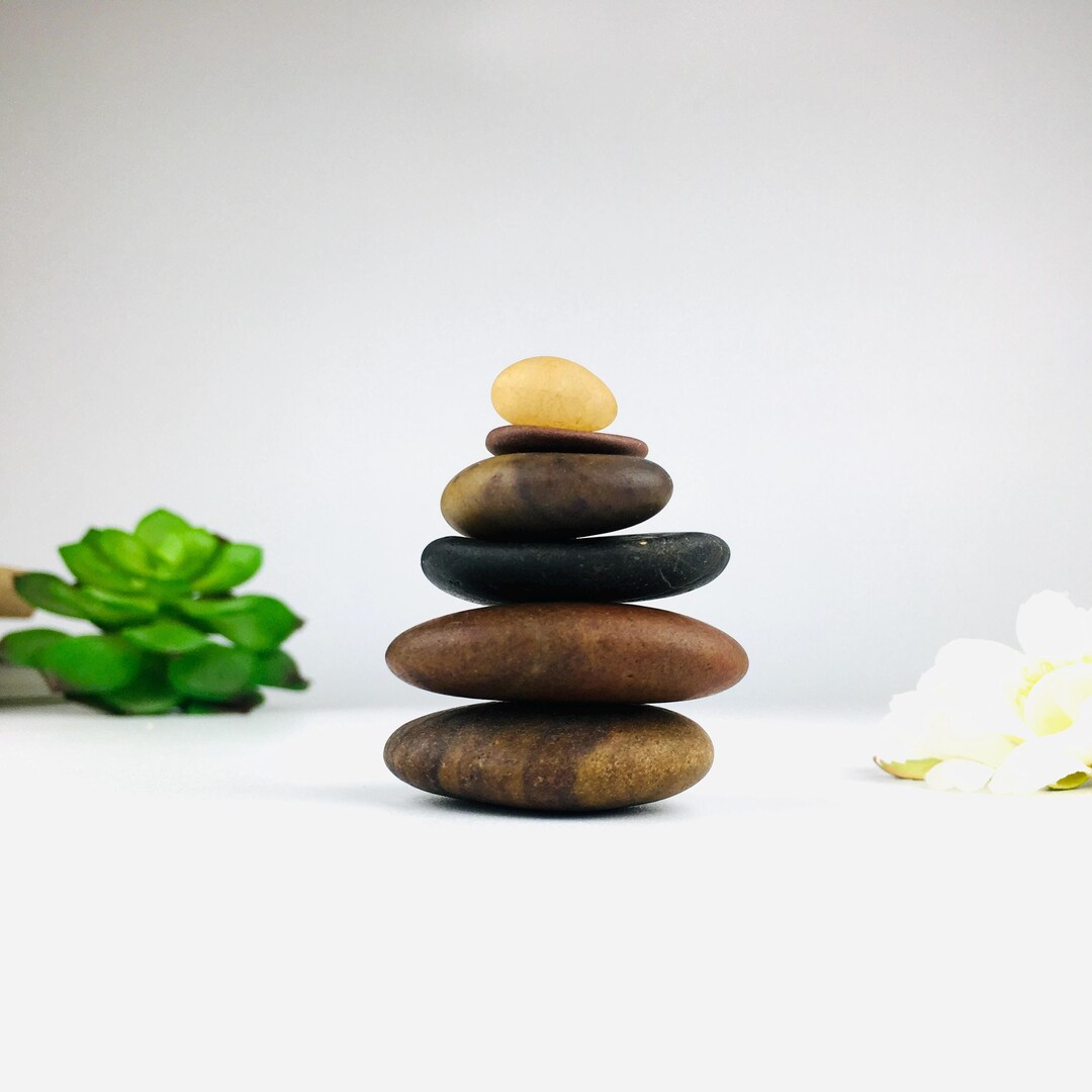 Set of Six Zen Balancing Stones / Stackable Rocks / Desk Decor ...