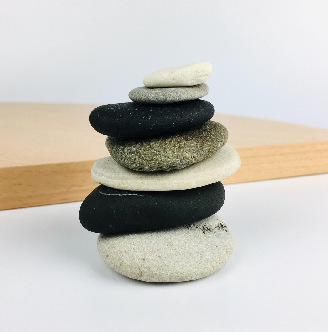 Set of Seven Zen Balancing Stones / Stackable Rocks / Desk Decor ...