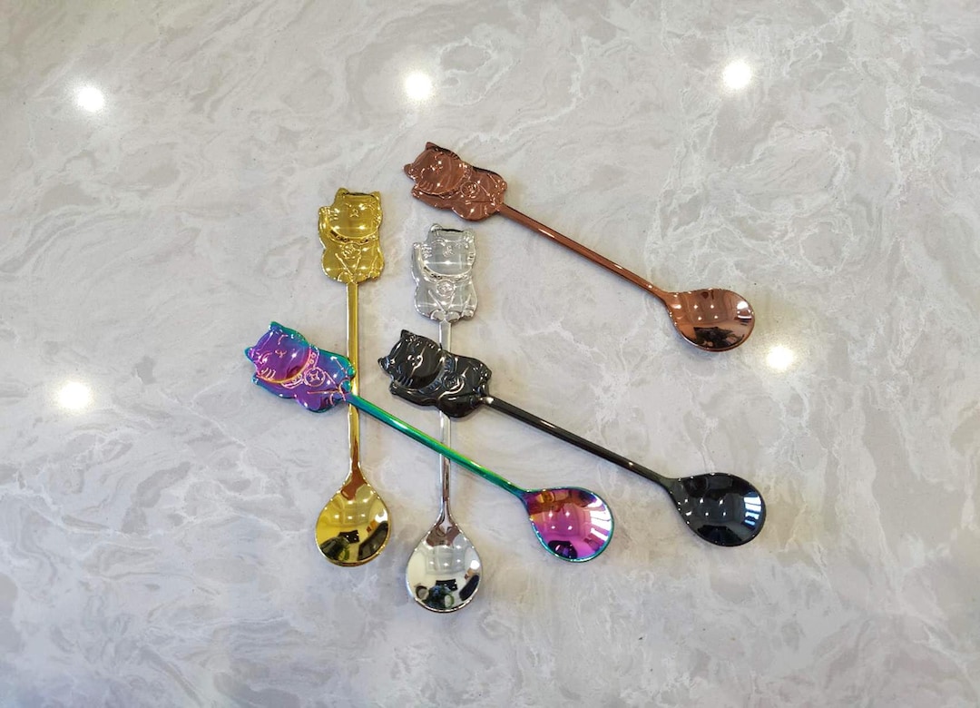 Lucky Cat Stainless Steel Spoon: Coffee, Dessert, Tea - Etsy