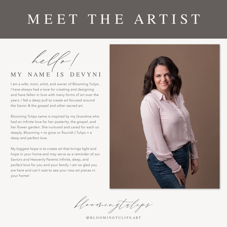 O Come Emmanuel Beige Tan LDS Artwork Christian Wall Art Jesus Birth ...