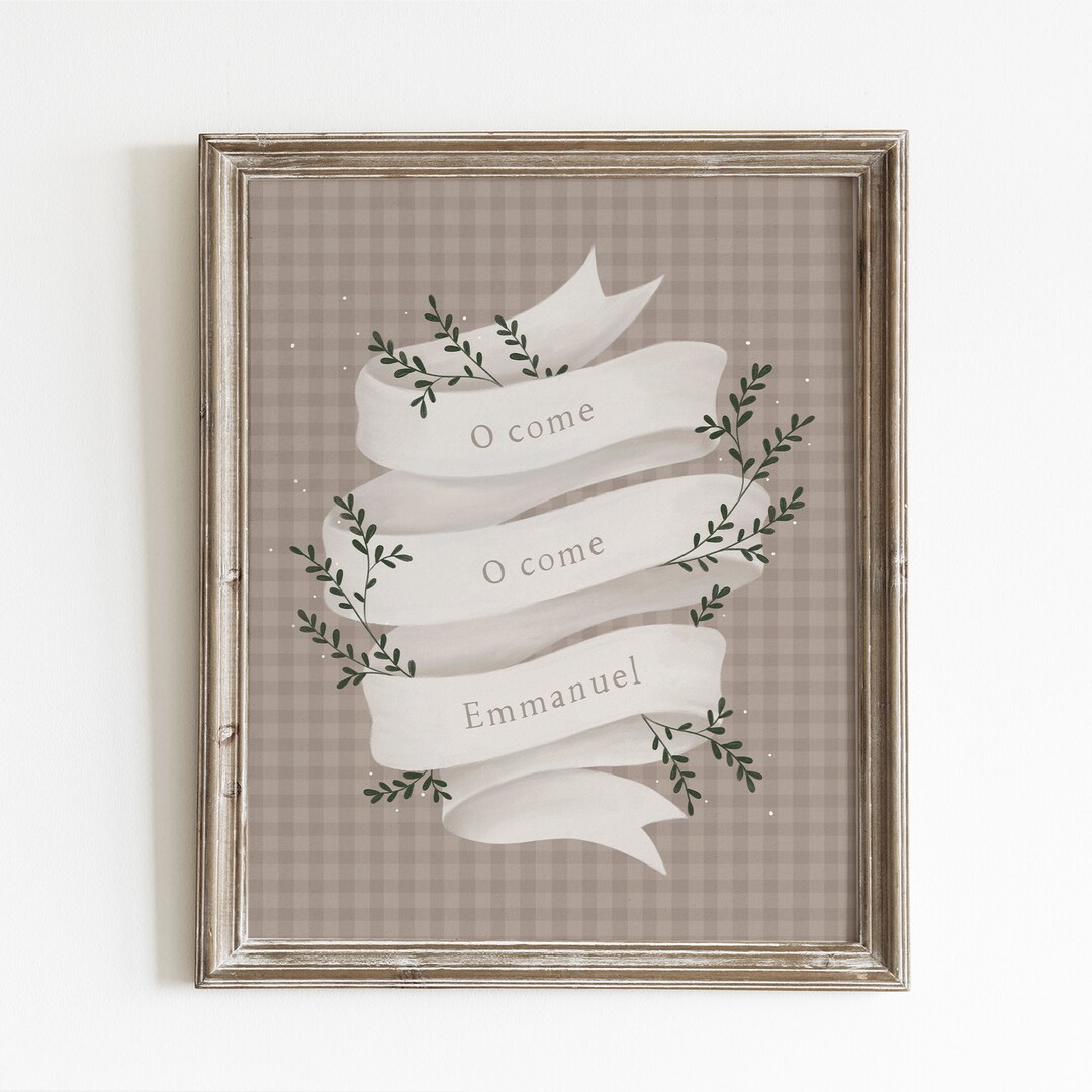 O Come Emmanuel Beige Tan LDS Artwork Christian Wall Art Jesus Birth ...