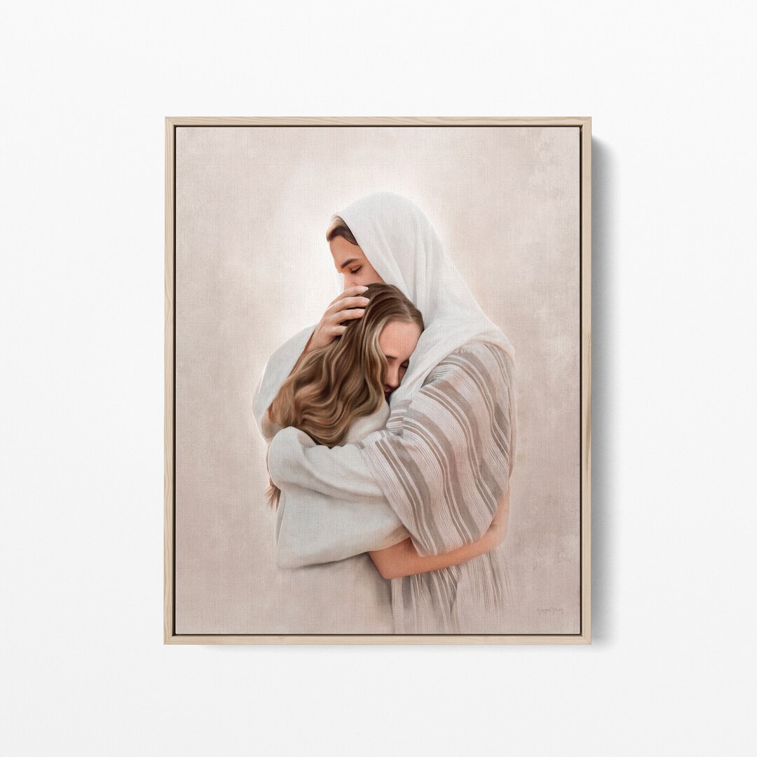 Jesus Christ Canvas Art: "encircled in His Love" LDS Portrait - Etsy