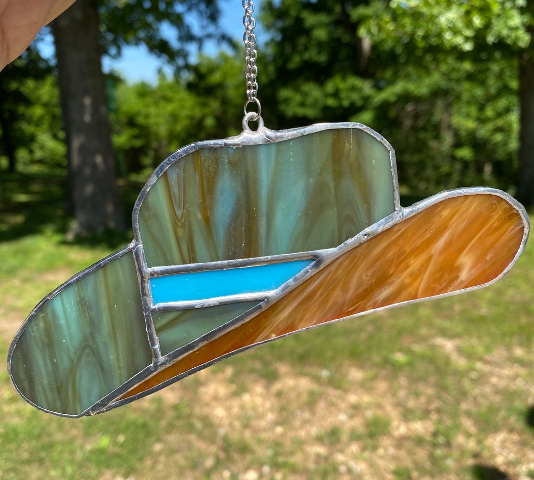 Cowboy Hat Stain Glass Suncatcher, Cowboy Decor, Farmhouse Decor - Etsy