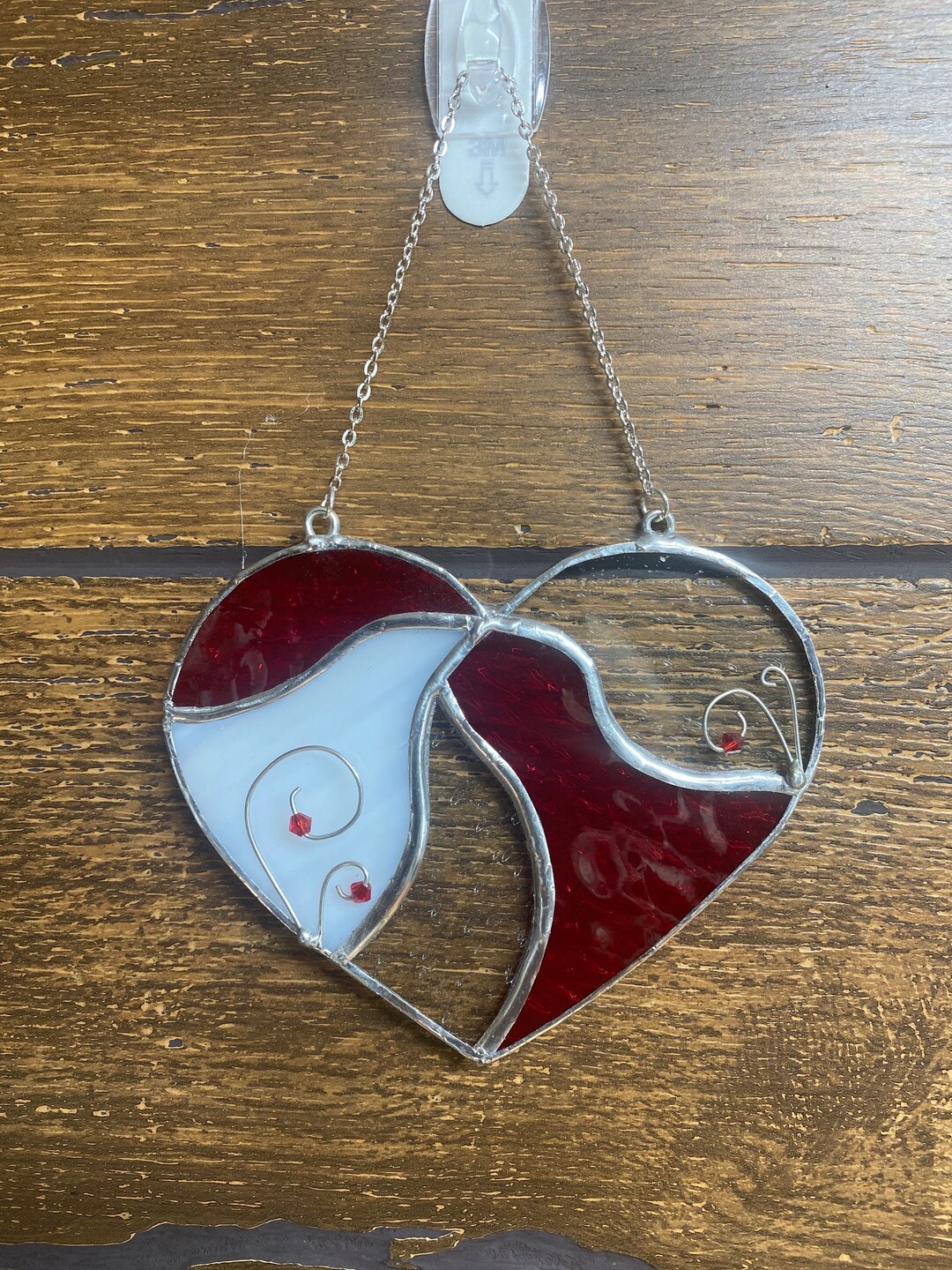 Heart Stain Glass Suncatcher, Valentine Decor - Etsy