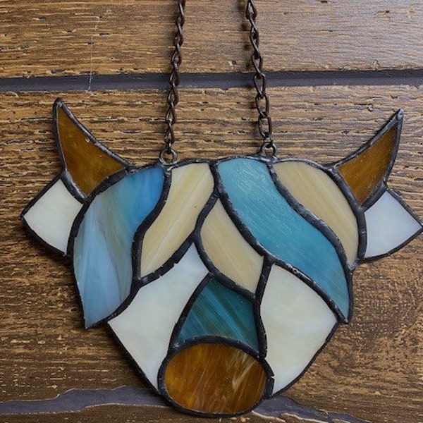 Stained Glass Cow - Etsy