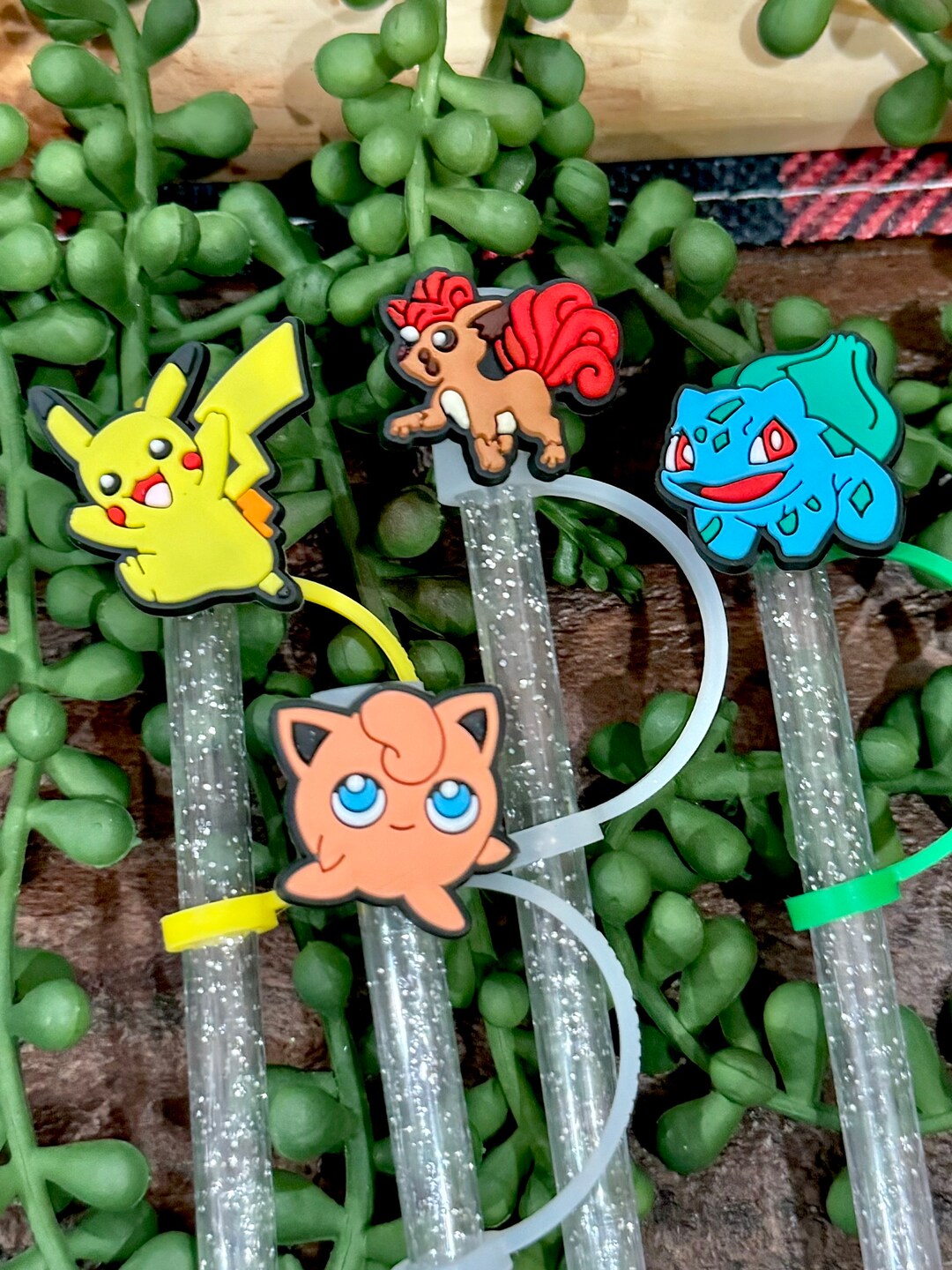 Pokémon Silicone Tumbler Straw Cap Silver Glitter Straw Stocking ...