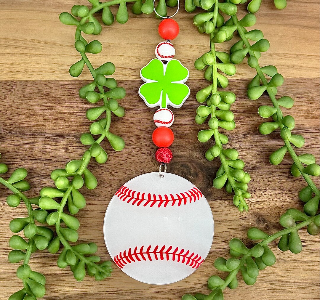 Baseball Rearview Mirror Charm Jeep Car Truck Accessory Dangle Bling ...