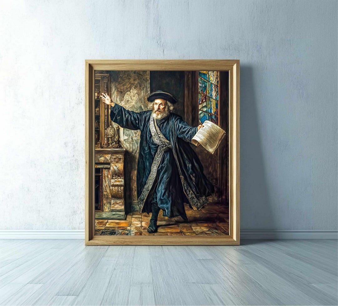 Renaissance Scholar in Dramatic Pose - Classic Historical Wall Art for ...