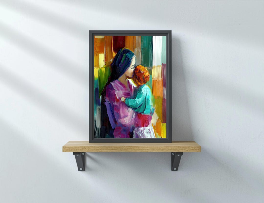 Mother and Child Abstract Painting - Vibrant Digital Art Download for ...
