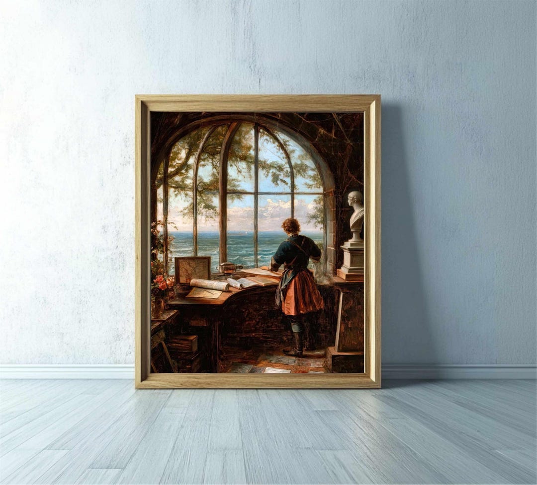 Renaissance Explorer at Sea Window | Vintage Nautical Wall Art for Home ...