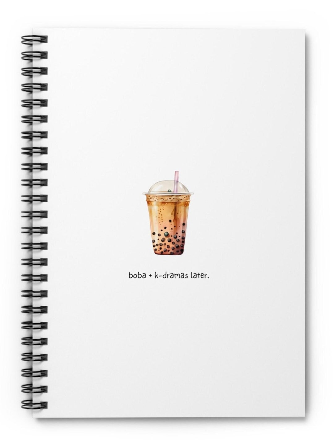 Boba Spiral Notebook -asian American-asian Culture- Korean Fashion ...