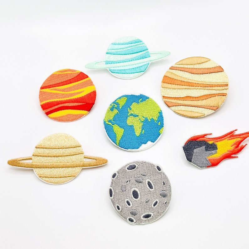 Space Embroidery Iron-on Patch 7 Styles-planet Embroidery Patch-t-shirt ...