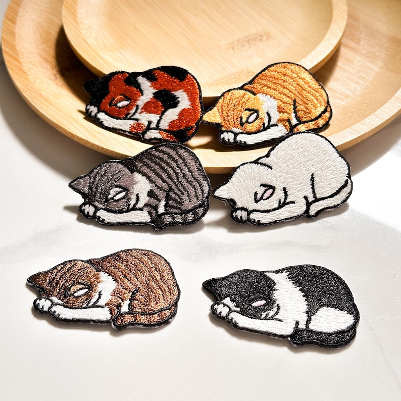 Adorable Cat Patches Cute Kitten Iron-on Patch for Cool DIY Embroidery ...