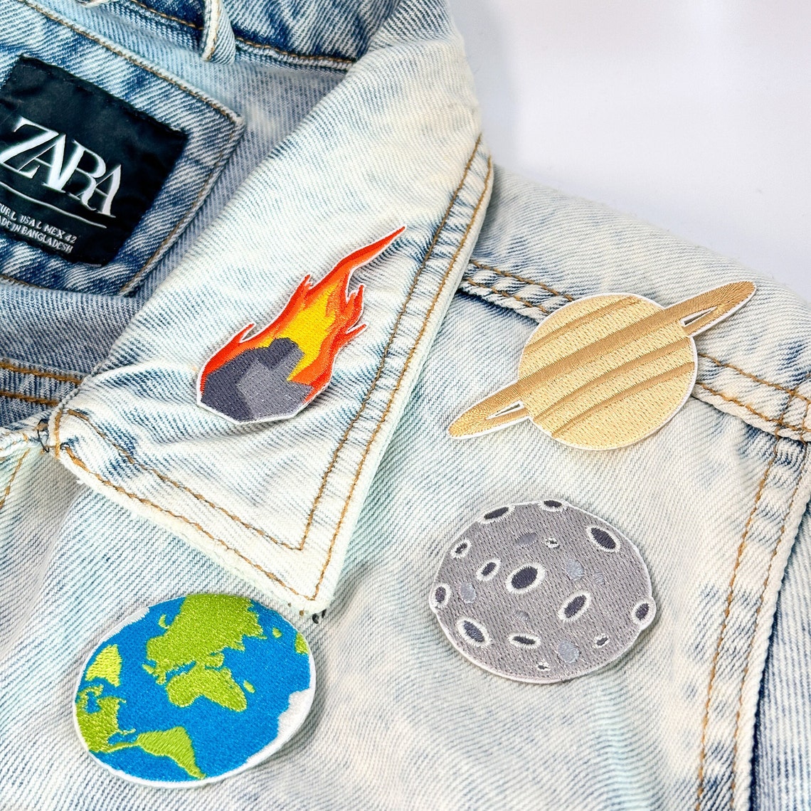 Space Embroidery Iron-on Patch 7 Styles-planet Embroidery Patch-t-shirt ...