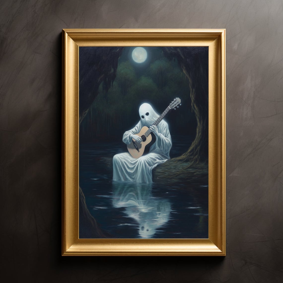 Ghost Playing Guitar Under Moonlight by River Vintage Ghost - Etsy