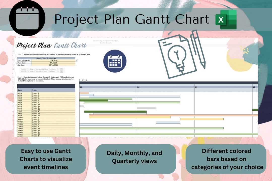 Project Plan Gantt Chart - Etsy