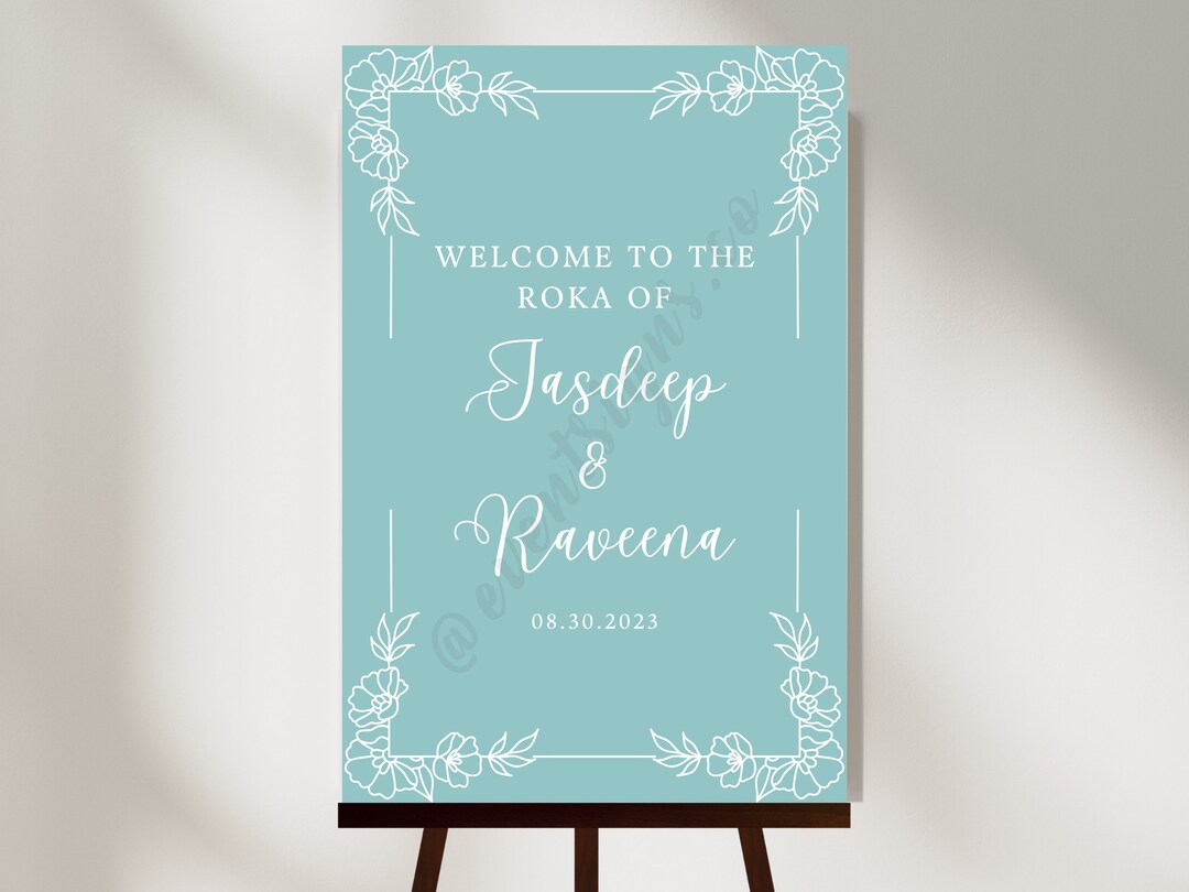 Elegant Roka Welcome Sign, Punjabi Sikh Wedding (digital File) - Etsy