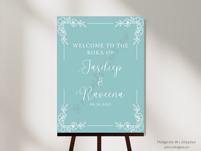 Elegant Roka Welcome Sign, Punjabi Sikh Wedding (digital File) - Etsy
