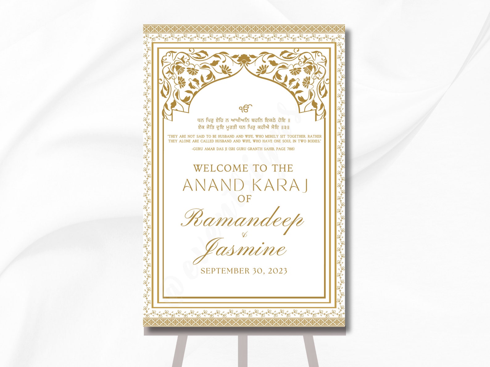 Anand Karaj Welcome Sign | Sikh Wedding Decor (PDF & PNG) - Etsy