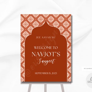 Sangeet Welcome Sign | Sikh Indian Wedding Sign | Maiyan Sangeet Mendhi ...